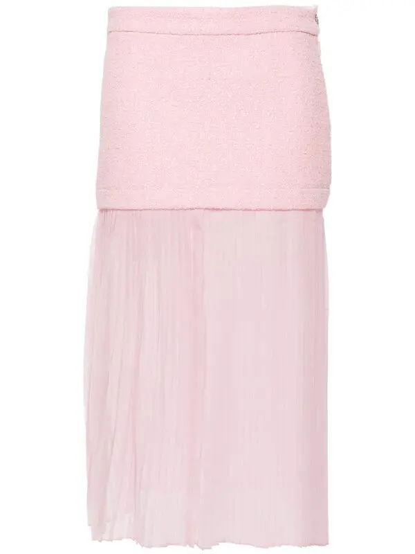 Gucci Layered Tweed Midi Skirt