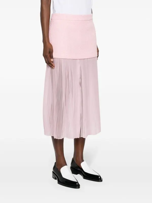 Gucci Layered Tweed Midi Skirt