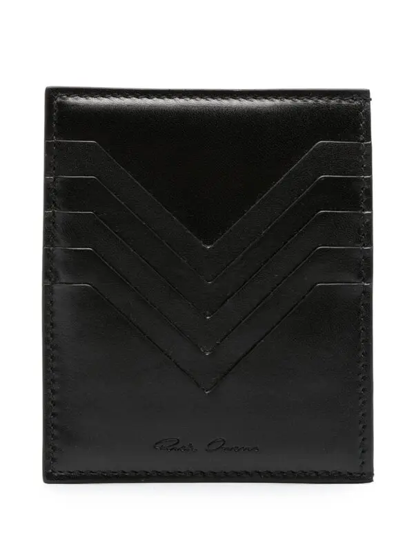 Rick Owens Square Leather Card Holder - Black