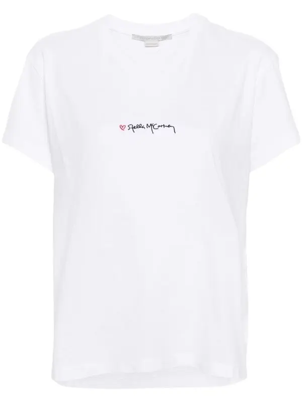 Stella McCartney Logo-embroidered T-shirt - White