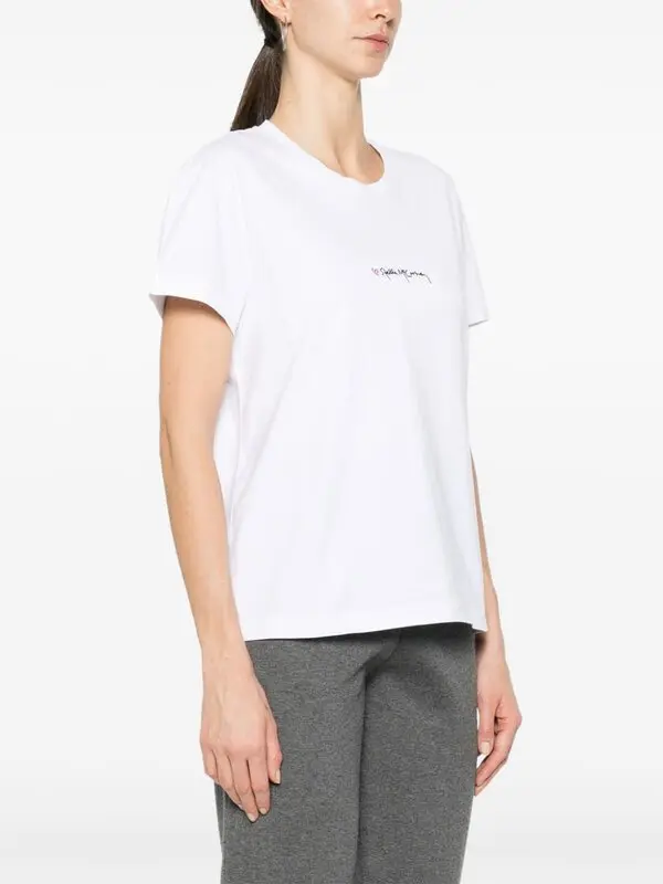 Stella McCartney Logo-embroidered T-shirt - White