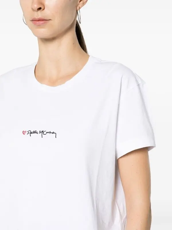 Stella McCartney Logo-embroidered T-shirt - White