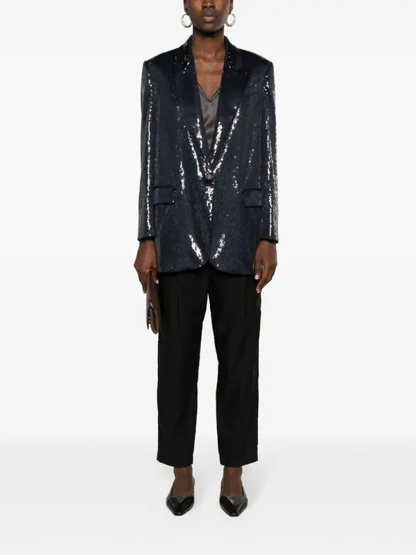 Brunello Cucinelli Sequin Embellished Single-breasted Blazer
