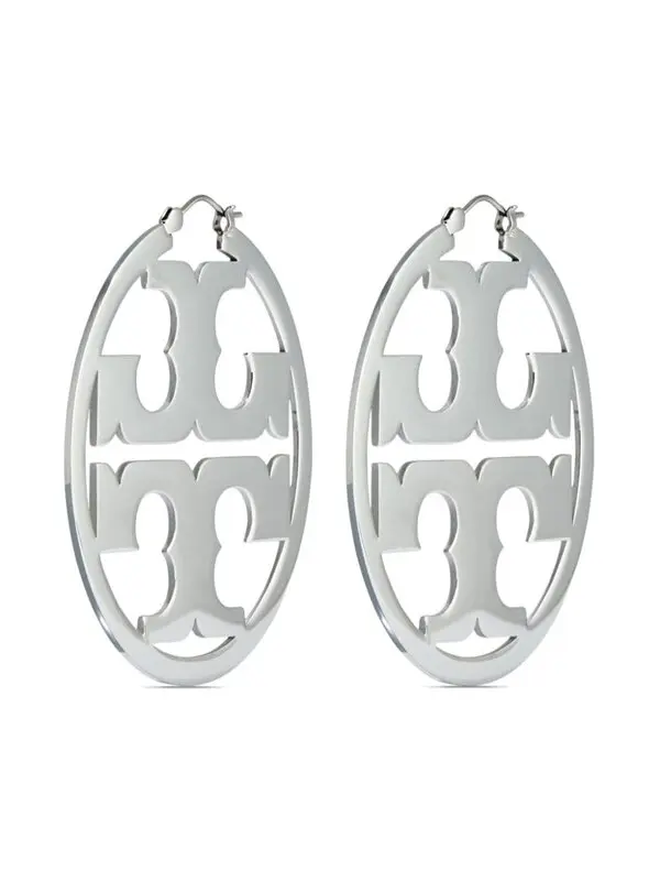 Tory Burch Miller Hoop Earrings - Silver