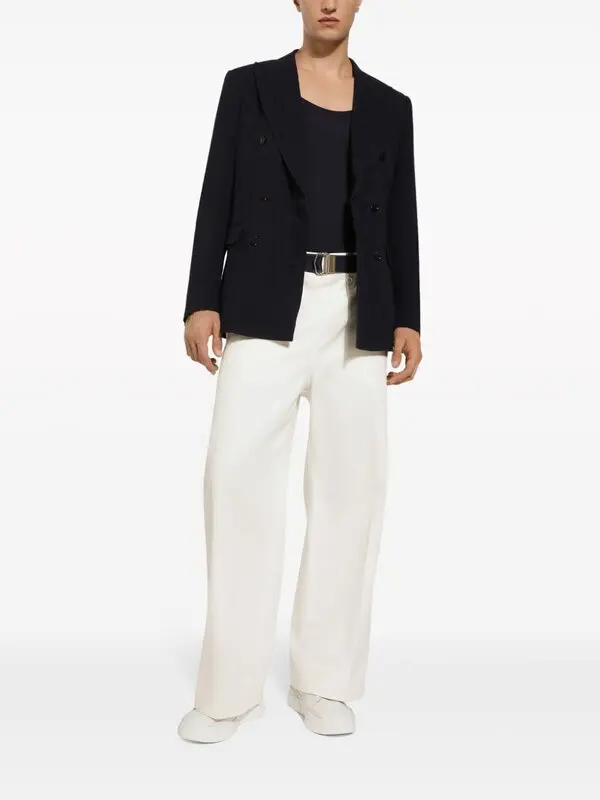 Dolce & Gabbana Double-breasted Linen Blazer - Blue