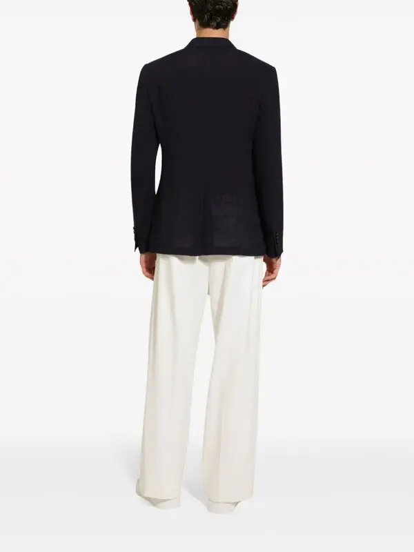 Dolce & Gabbana Double-breasted Linen Blazer - Blue