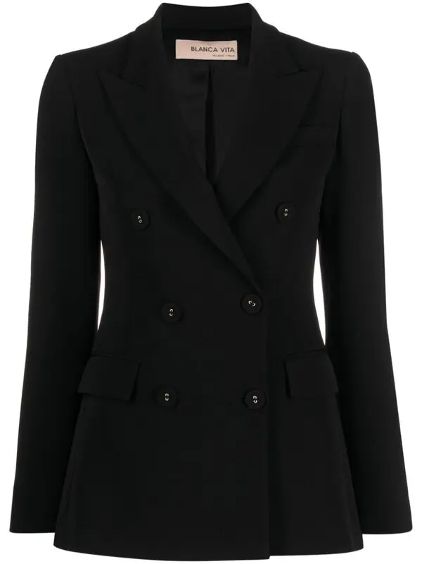 BLANCA VITA Double-breasted Blazer - Black