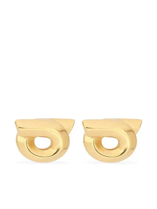 FERRAGAMO Gancini Stud Earrings - Gold