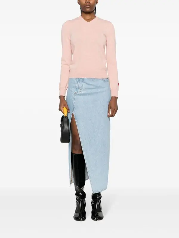 Play Comme Des Garcon Heart Logo Wool Jumper - Pink