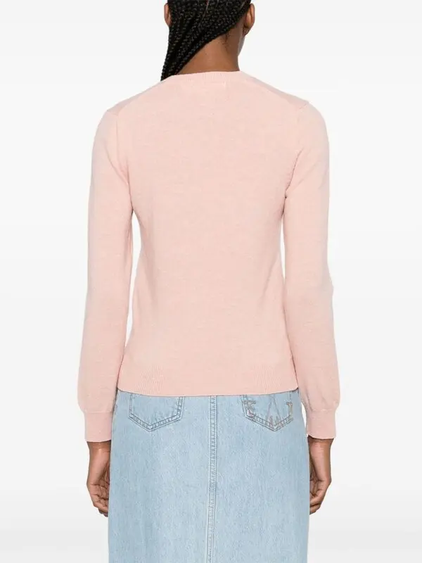 Play Comme Des Garcon Heart Logo Wool Jumper - Pink