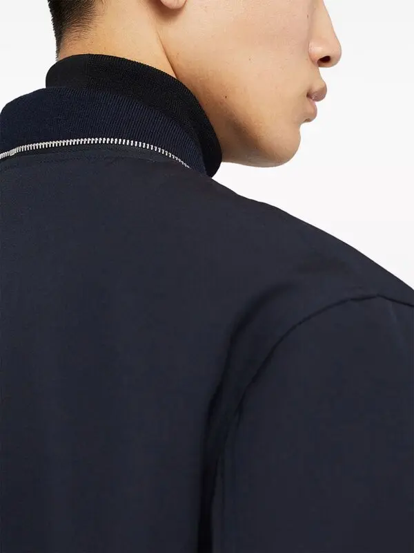 JIL SANDER Zip-embellished Wool Bomber Jacket - Blue
