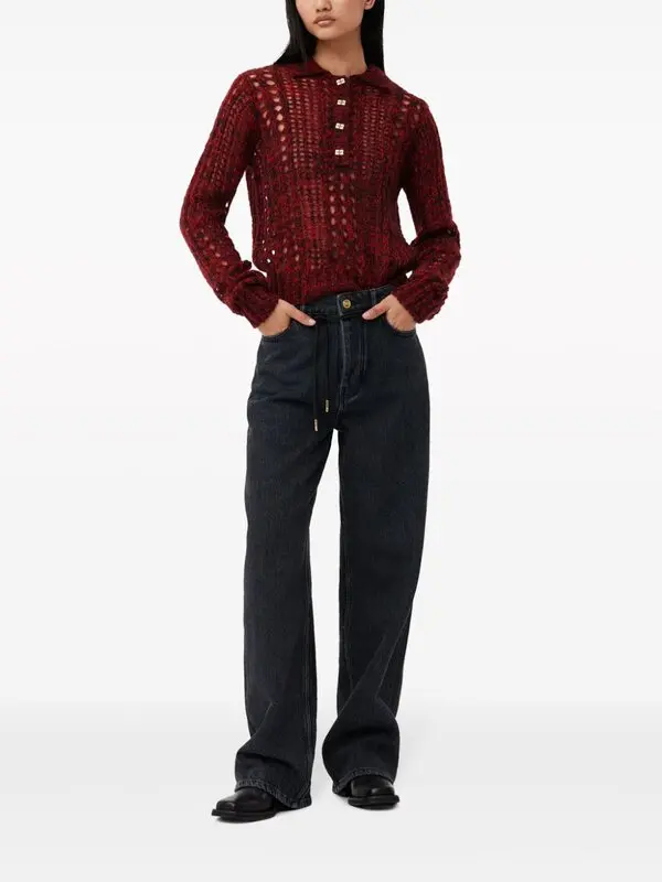 GANNI Drawstring-fastening Straight-leg Jeans