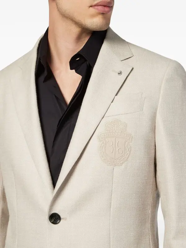 BILLIONAIRE Logo-patch Single-breasted Blazer