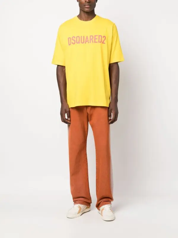 Dsquared2 Logo-print Cotton T-shirt - Yellow