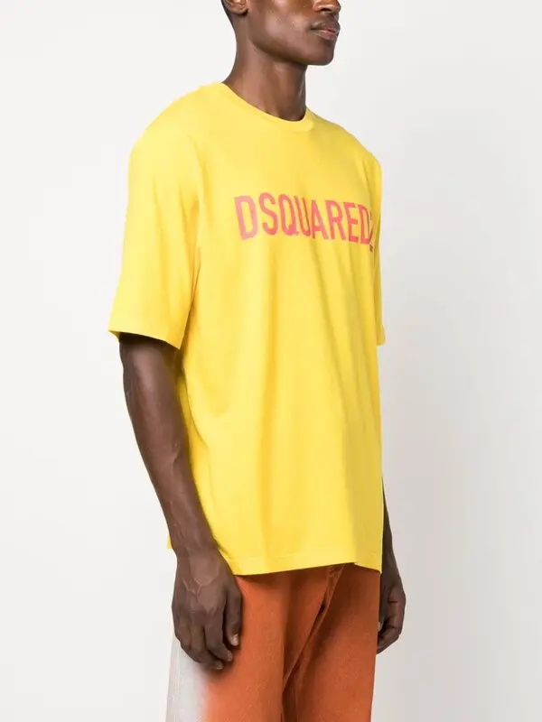 Dsquared2 Logo-print Cotton T-shirt - Yellow