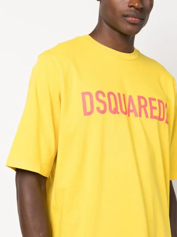 Dsquared2 Logo-print Cotton T-shirt - Yellow