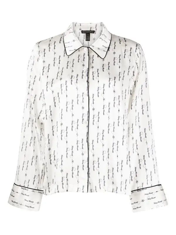Kiki De Montparnasse Fucking Beautiful Logo-print Pajama Top - White