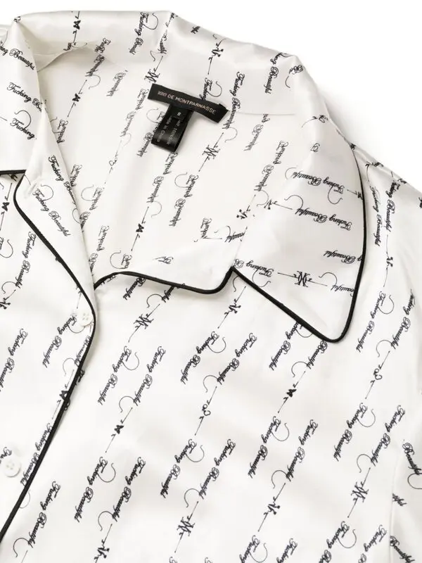 Kiki De Montparnasse Fucking Beautiful Logo-print Pajama Top - White