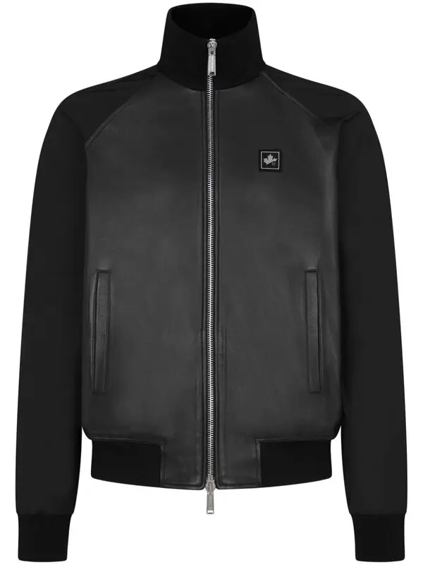 Dsquared2 Panelled Leather Track Jacket