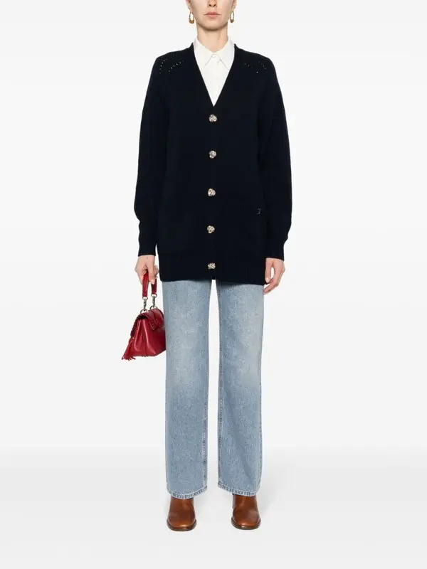 Chloé V-neck Fine-knit Cardigan