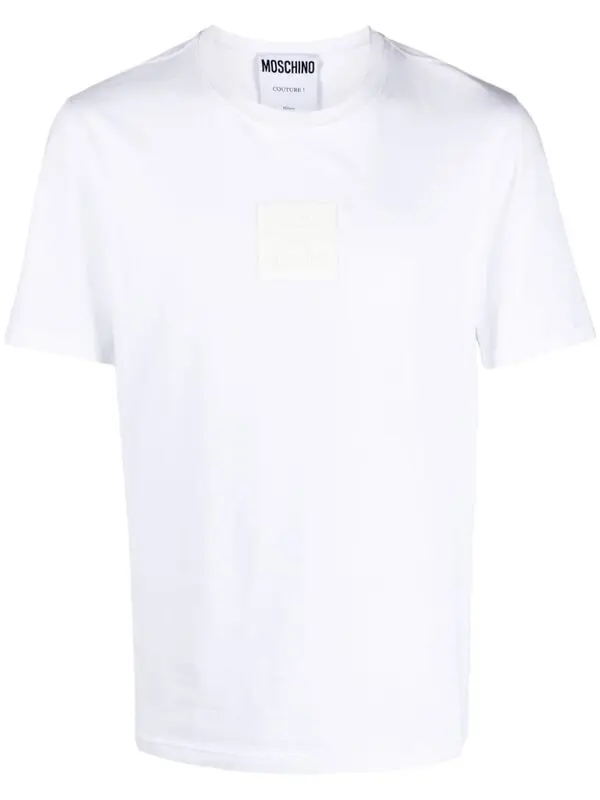 Moschino Logo-patch Stretch-cotton T-shirt - White