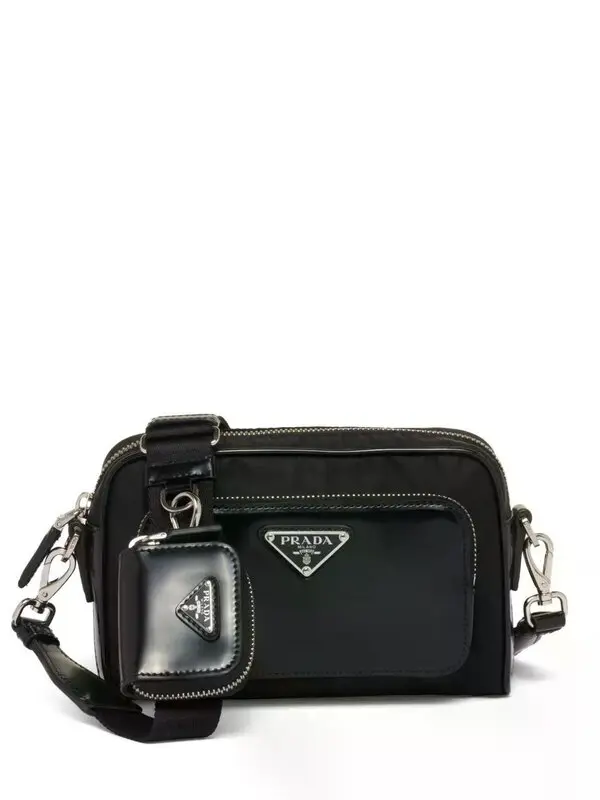 Prada Triangle-logo Messenger Bag - Black