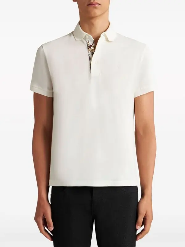 Etro Pegaso-embroidered Cotton Polo Shirt - White