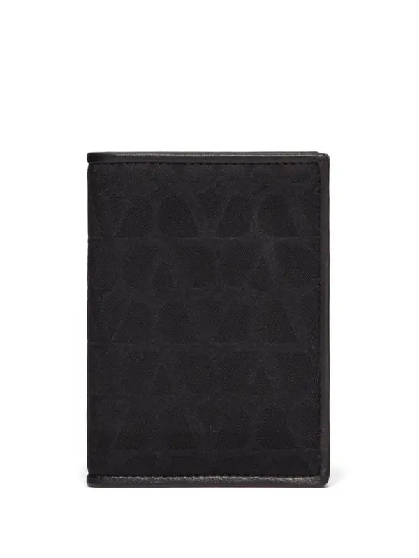 Valentino Garavani Toile Iconographe Bi-fold Wallet - Black