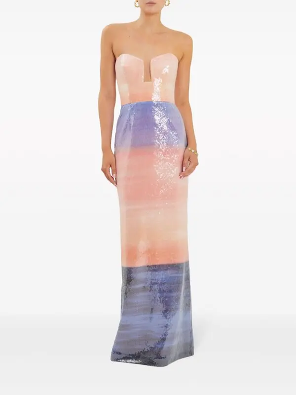 Rebecca Vallance Oriana Sequinned Ombré Gown