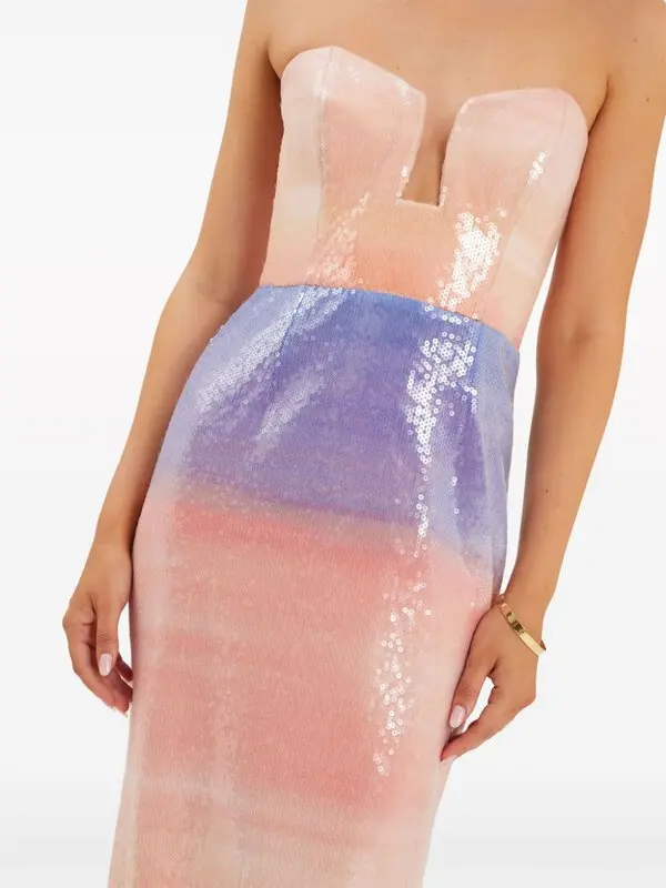 Rebecca Vallance Oriana Sequinned Ombré Gown