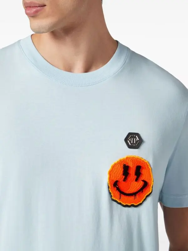 Philipp Plein Smile Cotton T-shirt - Blue