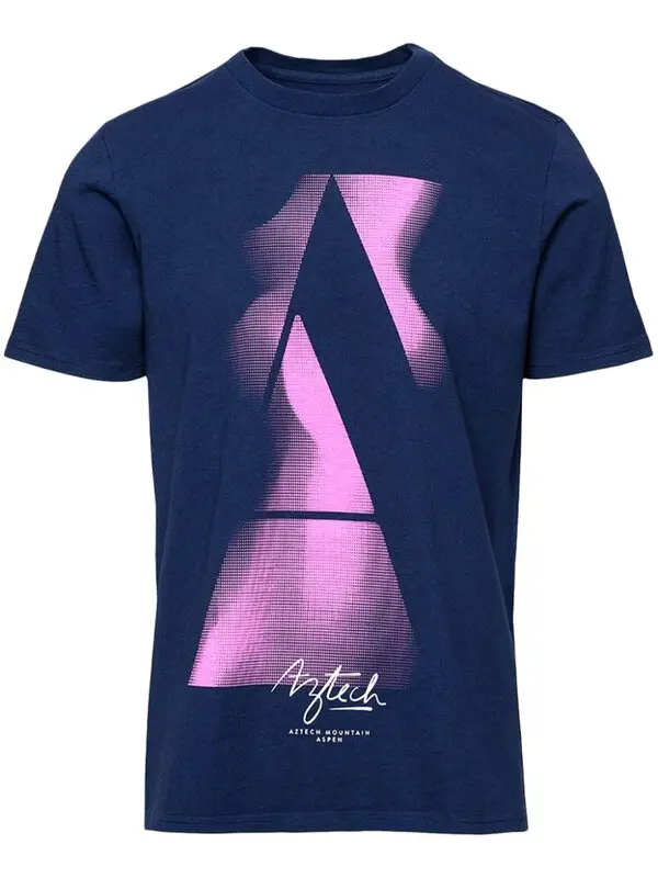 Aztech Mountain Altitude Logo-print Cotton T-shirt - Blue