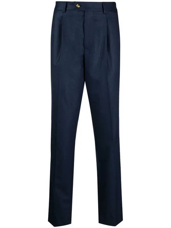 Brunello Cucinelli Inverted-pleat Tailored Trousers - Blue