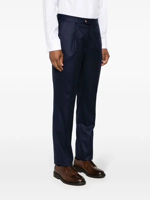 Brunello Cucinelli Inverted-pleat Tailored Trousers - Blue