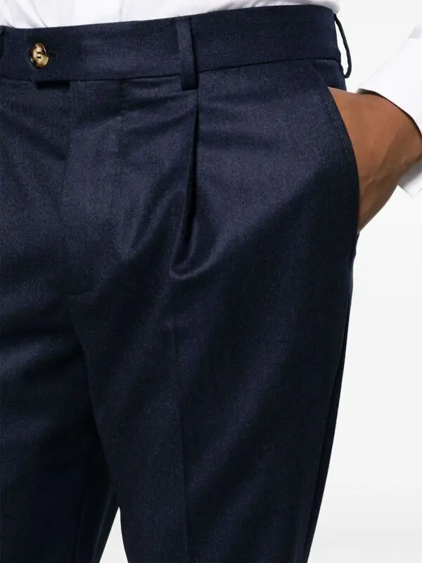 Brunello Cucinelli Inverted-pleat Tailored Trousers - Blue