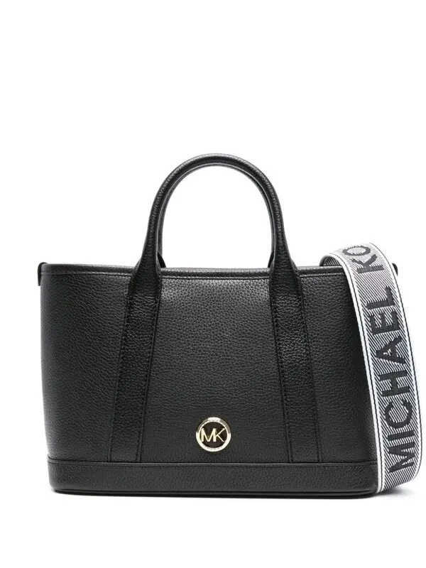 Michael Kors Logo-plaque Leather Tote Bag - Black