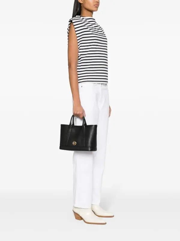 Michael Kors Logo-plaque Leather Tote Bag - Black