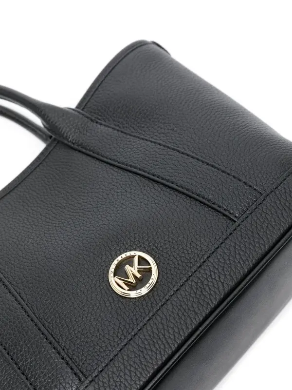 Michael Kors Logo-plaque Leather Tote Bag - Black