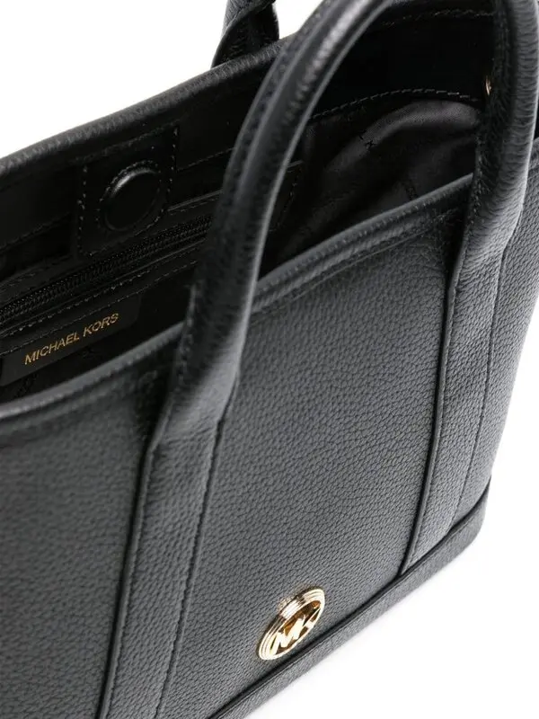 Michael Kors Logo-plaque Leather Tote Bag - Black