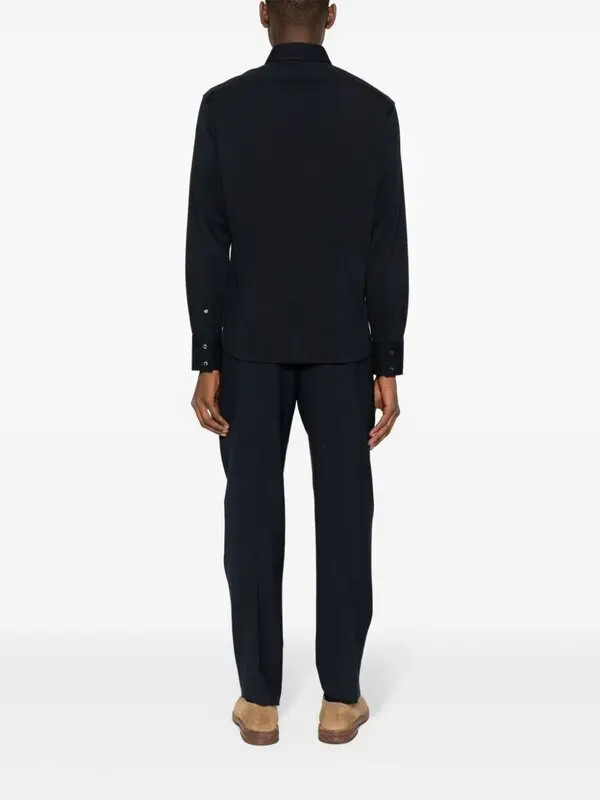Brunello Cucinelli Spread-collar Cotton Shirt - Blue
