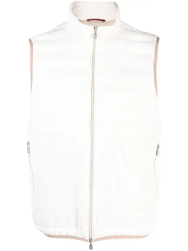 Brunello Cucinelli Zip-up Padded Gilet - White