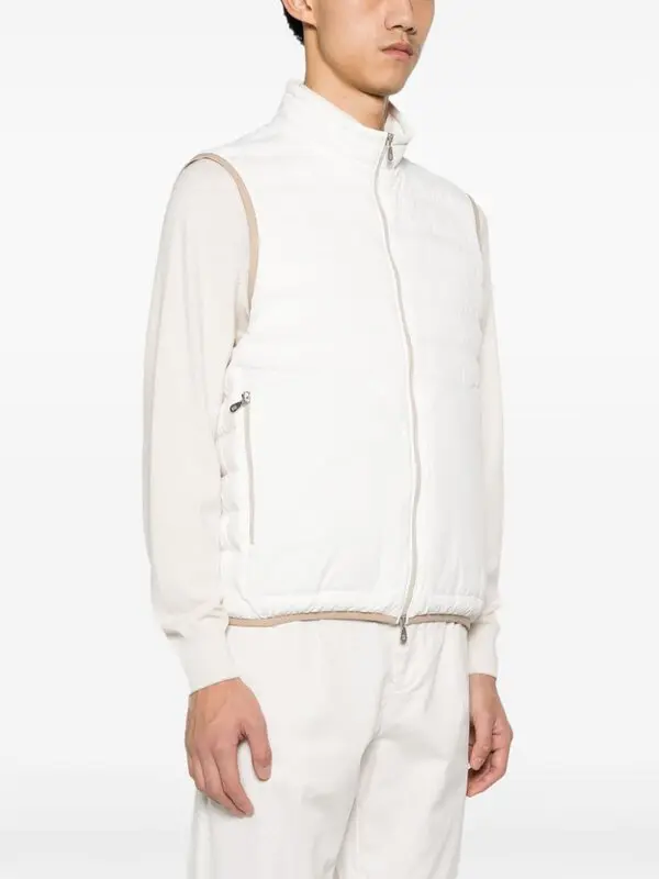 Brunello Cucinelli Zip-up Padded Gilet - White