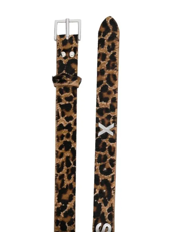 Martine Rose Cheetah-Print Calf-Hair Belt In Brown - 48% Off