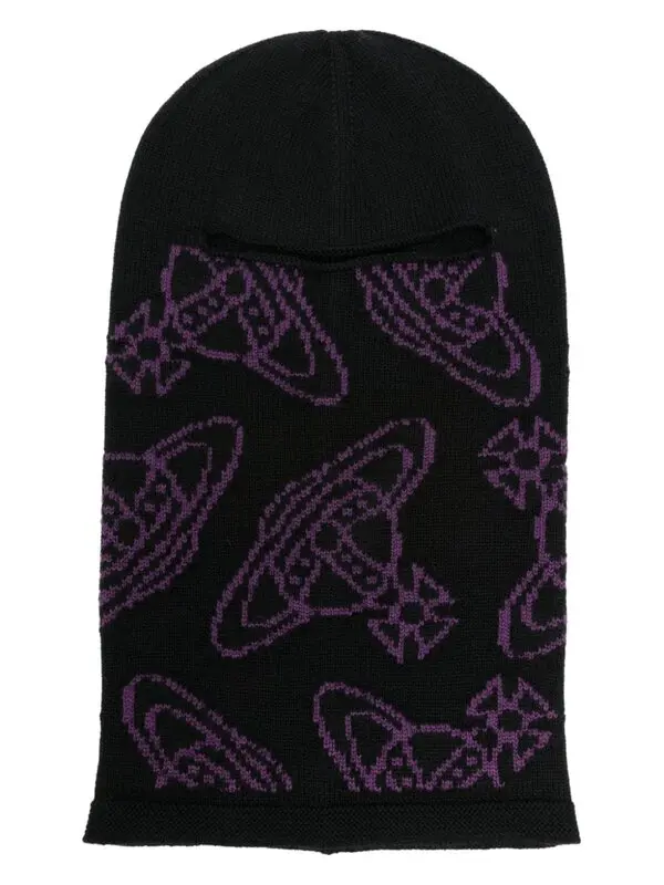 VIVIENNE WESTWOOD Orb-embroidered Wool Balaclava - Black