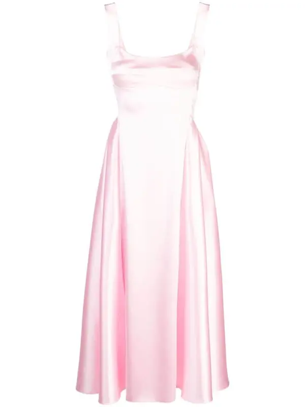 ATU BODY COUTURE Square-neck Satin Maxi Dress - Pink