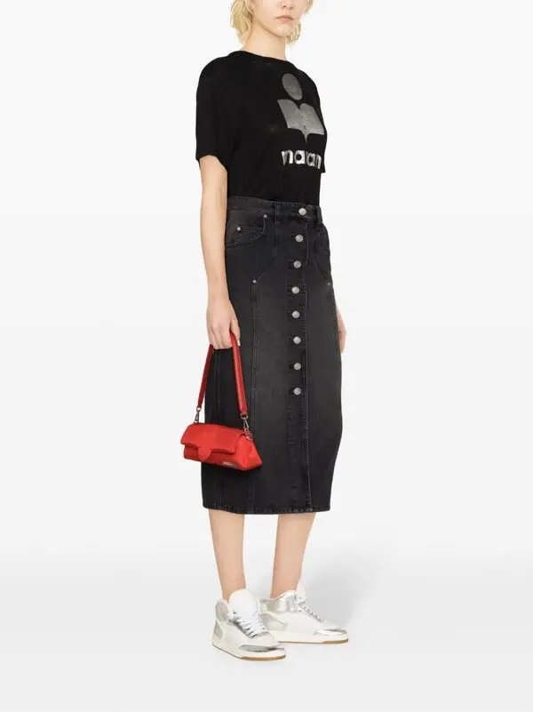 MARANT ETOILE Zewel Logo-print T-shirt - Black