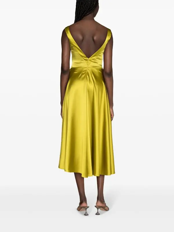 ATU BODY COUTURE Square-neck Satin Maxi Dress - Green