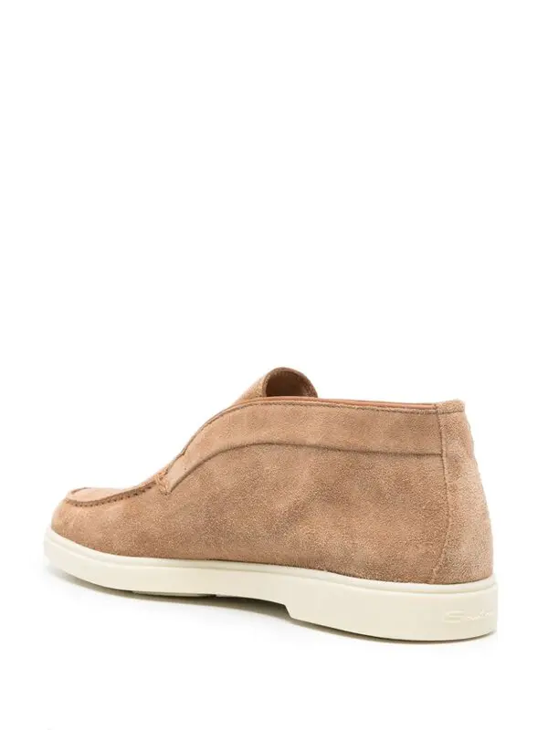 Santoni Suede Flat Loafers
