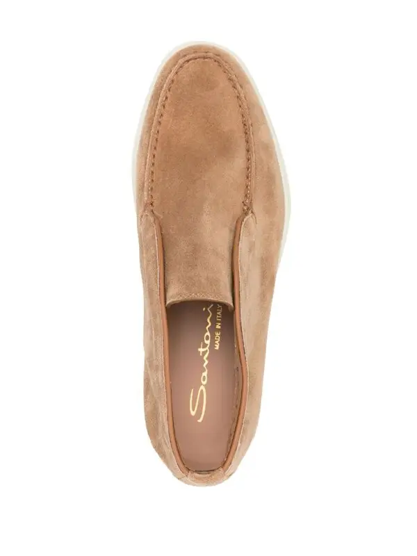 Santoni Suede Flat Loafers