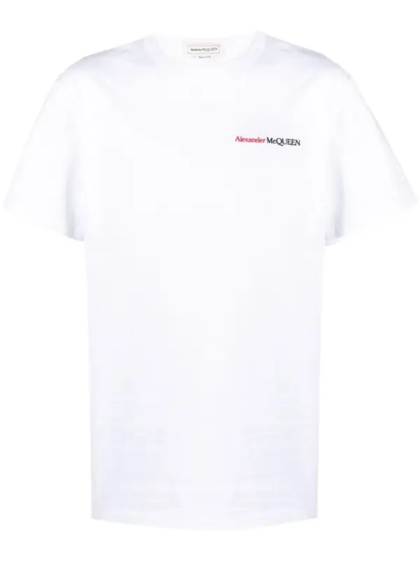 Alexander McQueen Embroidered-logo Cotton T-shirt - White